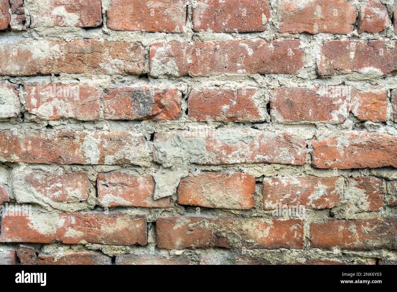 Red uneven brick wall backgroundold. Closeup horizontal Stock Photo - Alamy