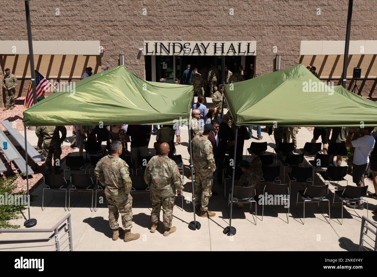 Lindsay Hall is unveiled on Fort Carson, Colorado, Aug. 11, 2022. The ...