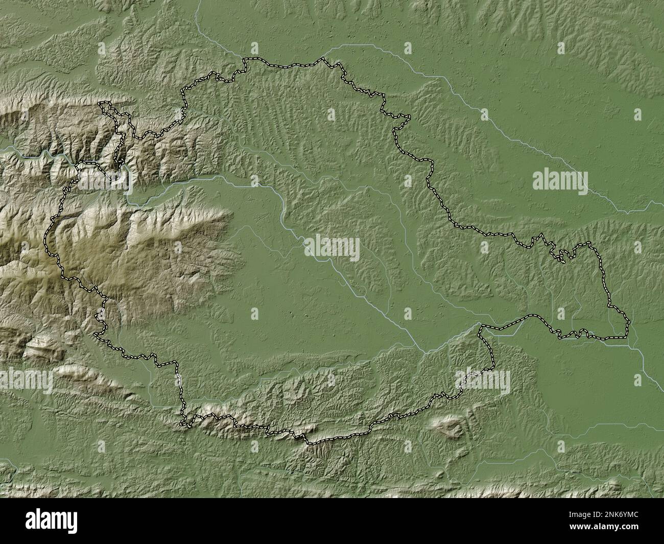 Podravska, statistical region of Slovenia. Elevation map colored in ...
