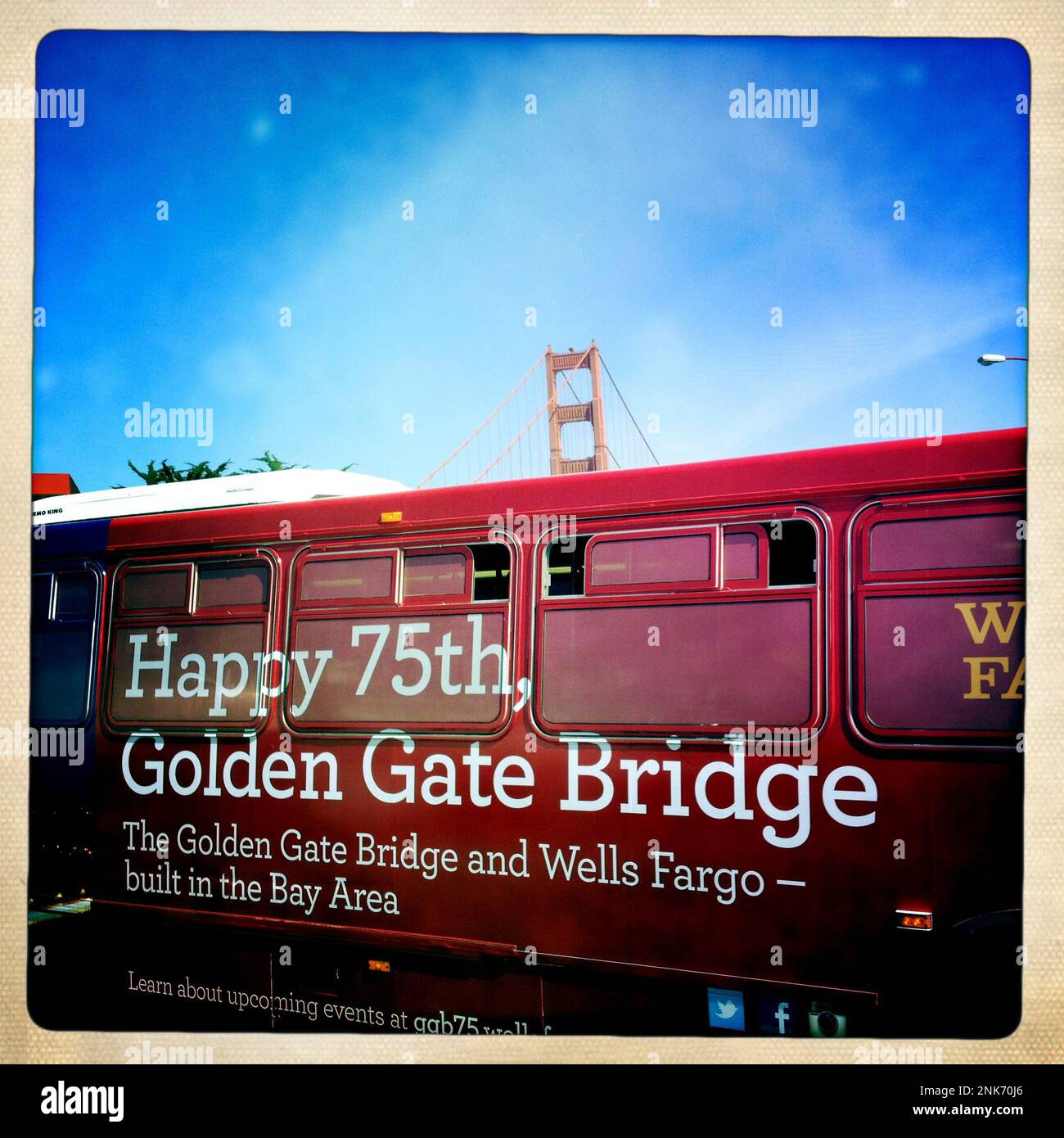 Wells Fargo advertises on a bus near the south end of the Golden Gate ...