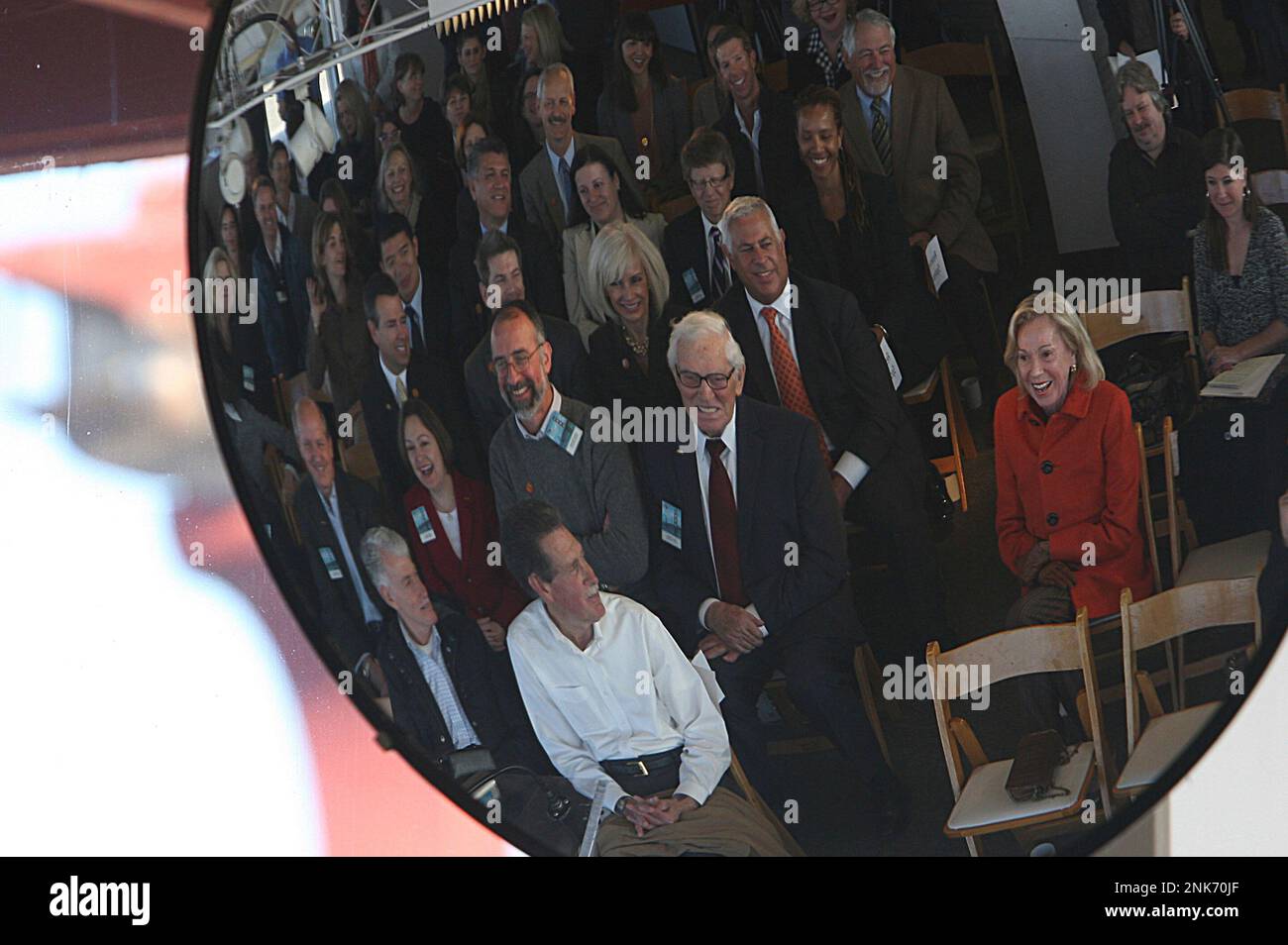 Chief of protocol Charlotte Schultz (right in orange coat)vat the Round ...