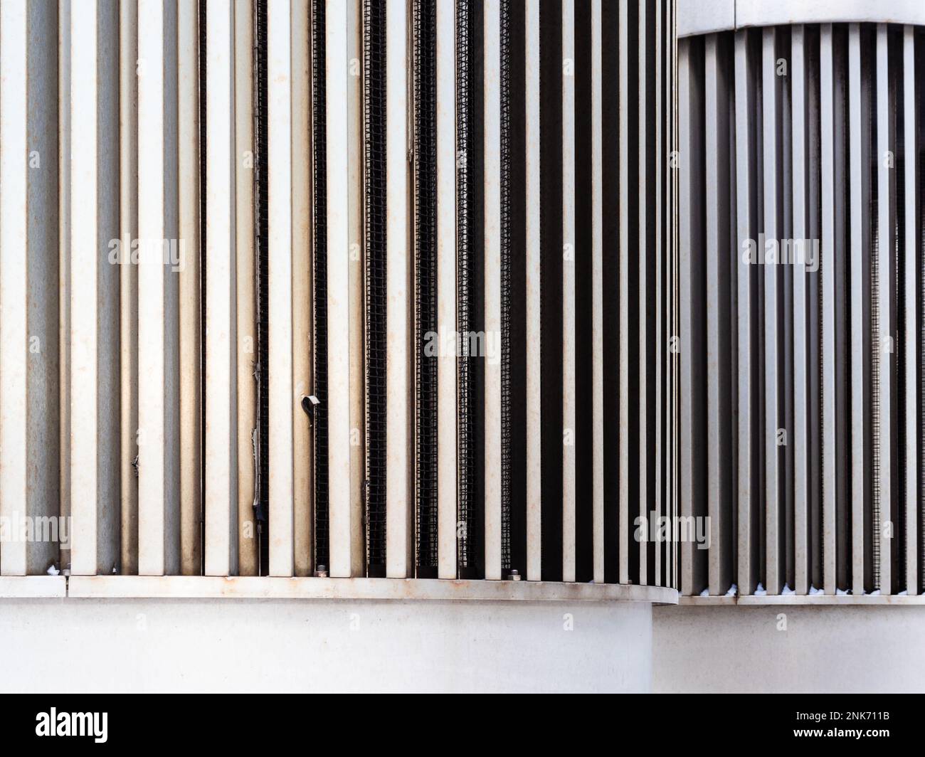outdoor street ventilation grates of skyscrapers in Moscow city ...