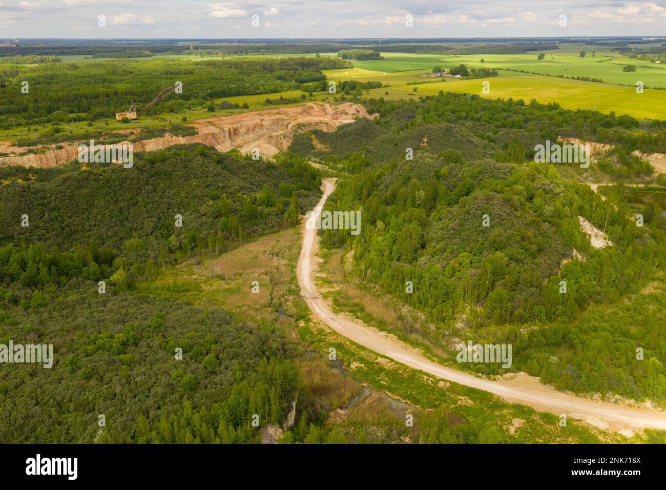 Drone photography of old abandoned quarry and nature taking it back ...