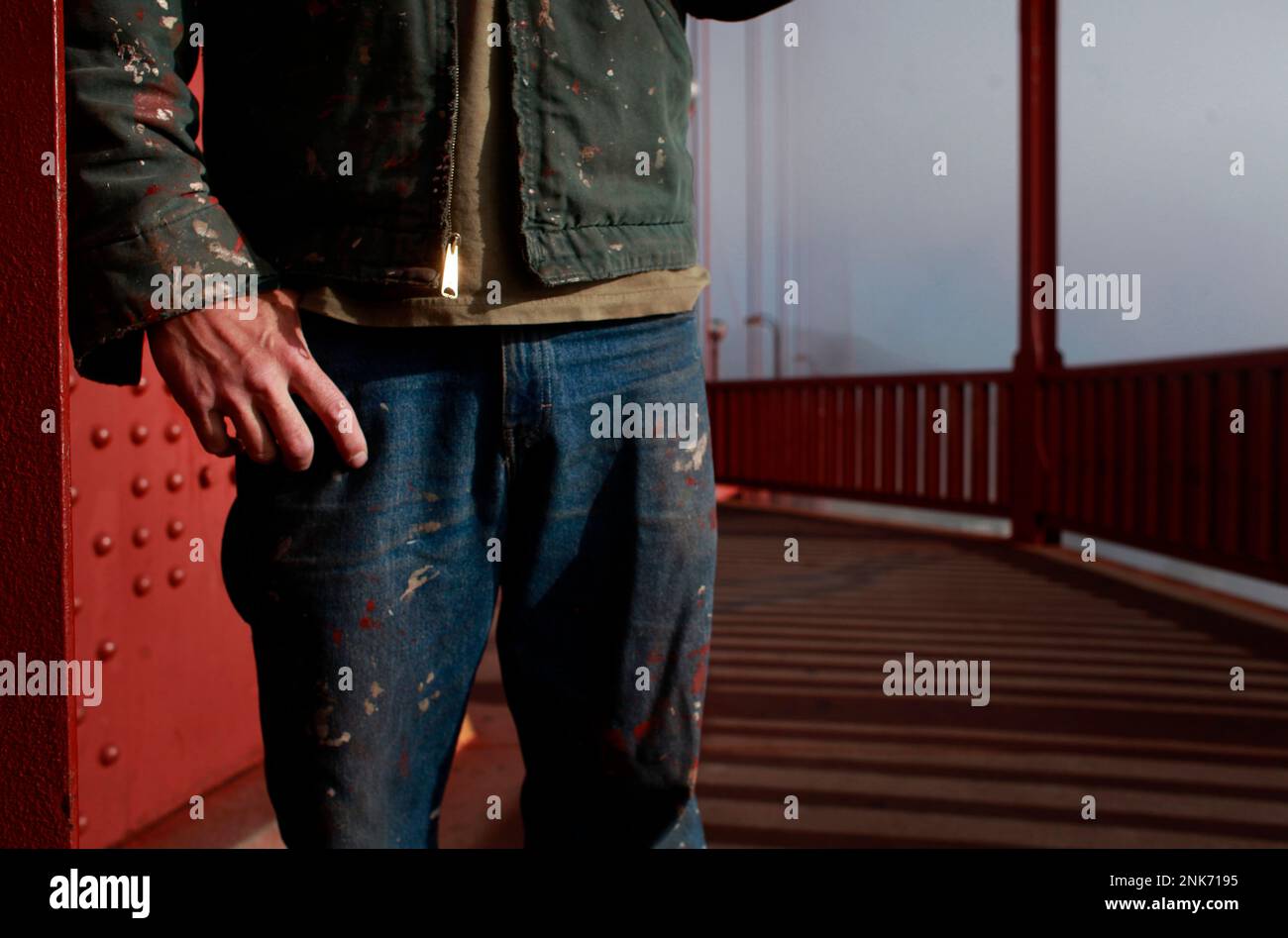 Bridge painter, Mark Ullrich prepares to man the elevator on the north ...