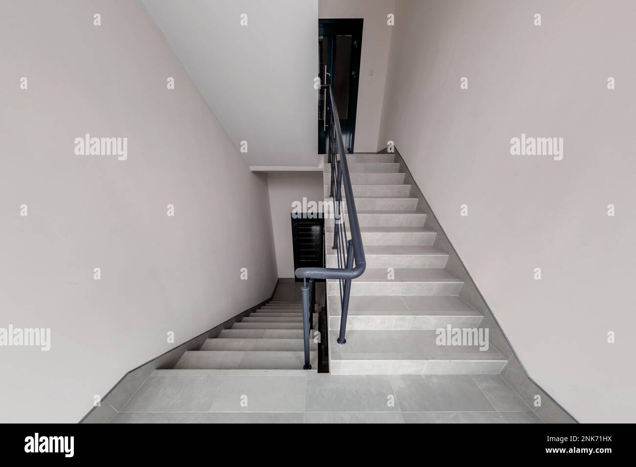 stairs emergency and evacuation exit stair in up ladder in a new office ...