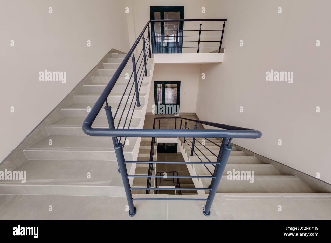 stairs emergency and evacuation exit stair in up ladder in a new office ...