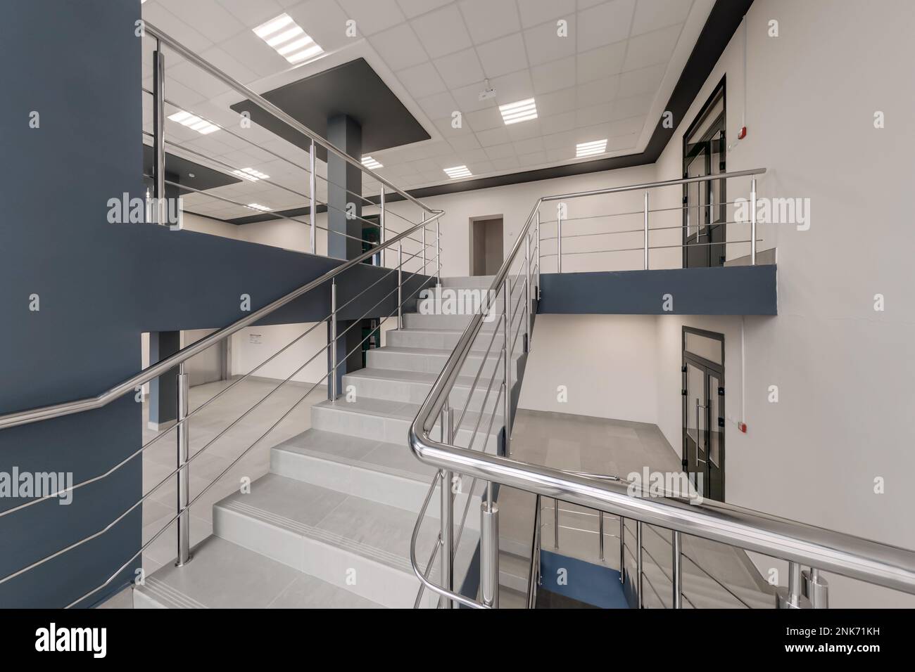 stairs emergency and evacuation exit stair in up ladder in a new office ...