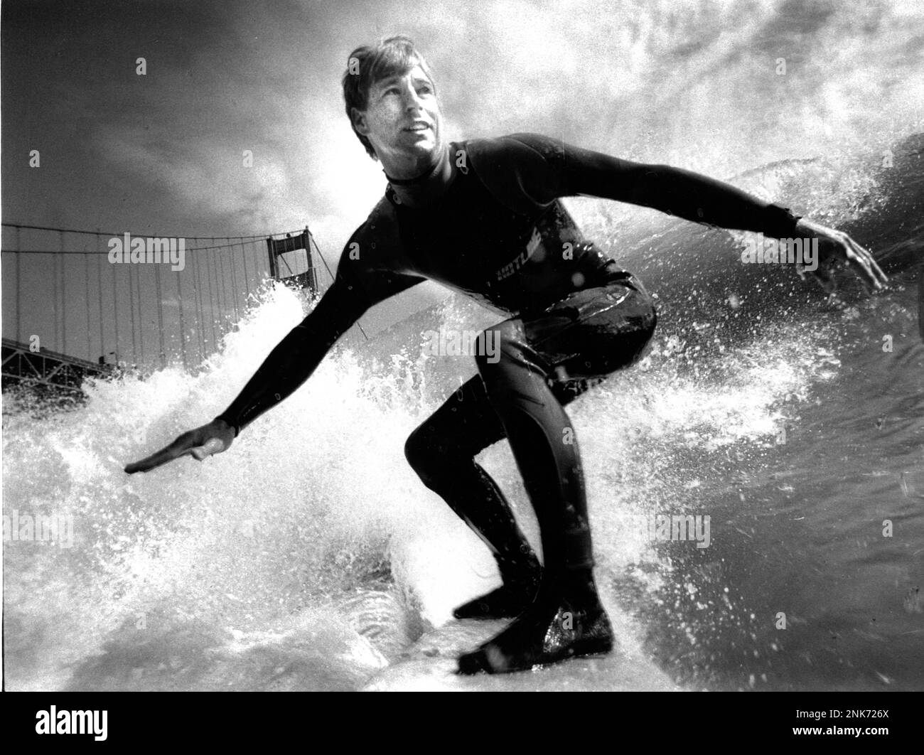 Bill Pee Wee Bergerson surfing at Fort Point under the Golden Gate ...