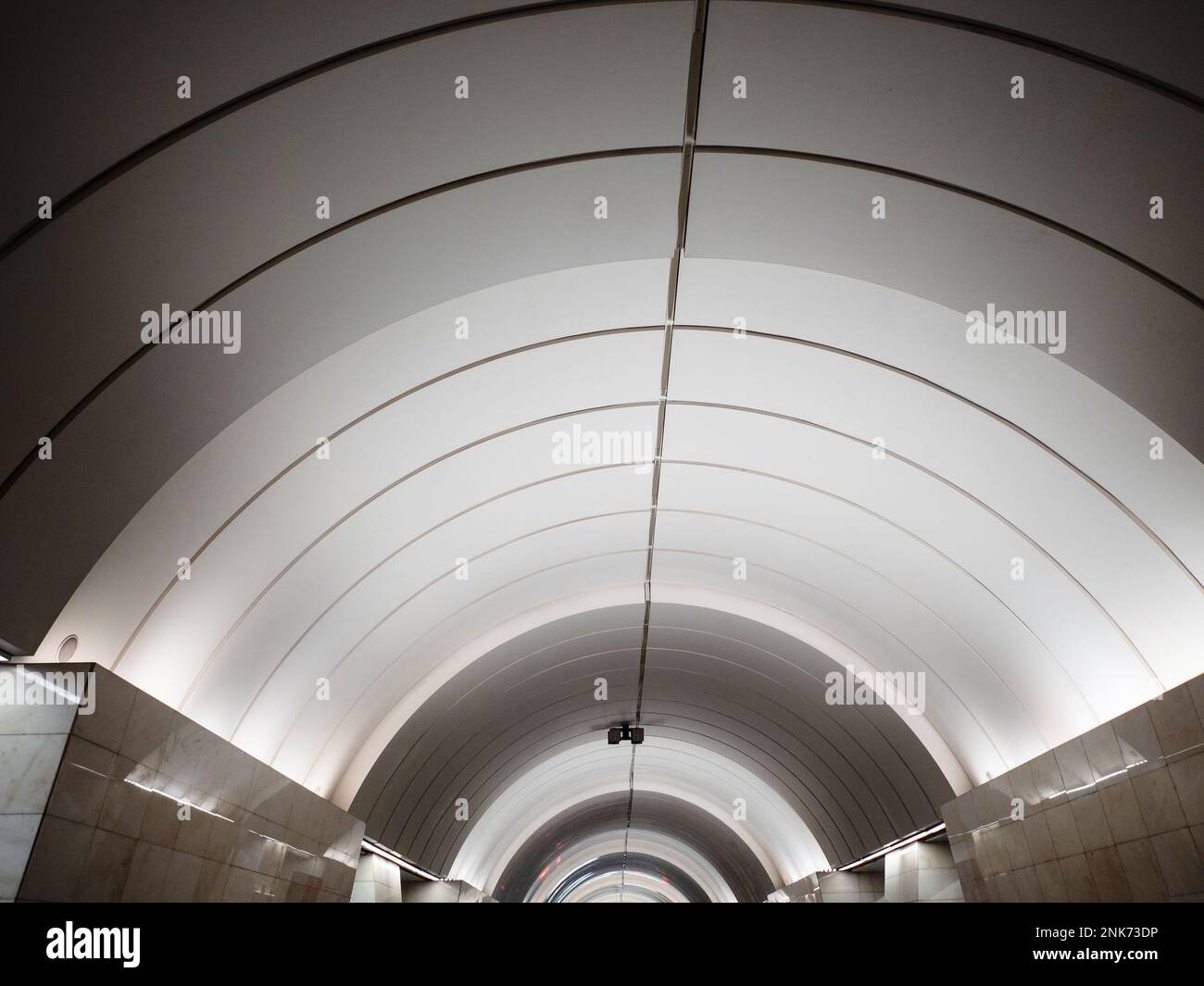 arched ceiling in underground subway passage in Moscow city Stock Photo ...