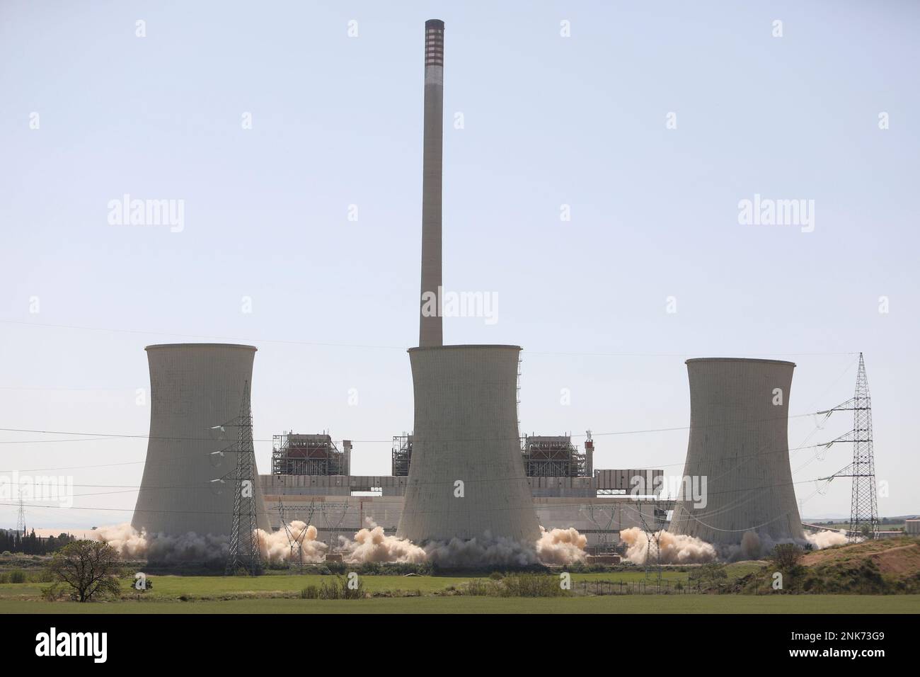 Blasting of the cooling towers of the thermal power plant in the ...
