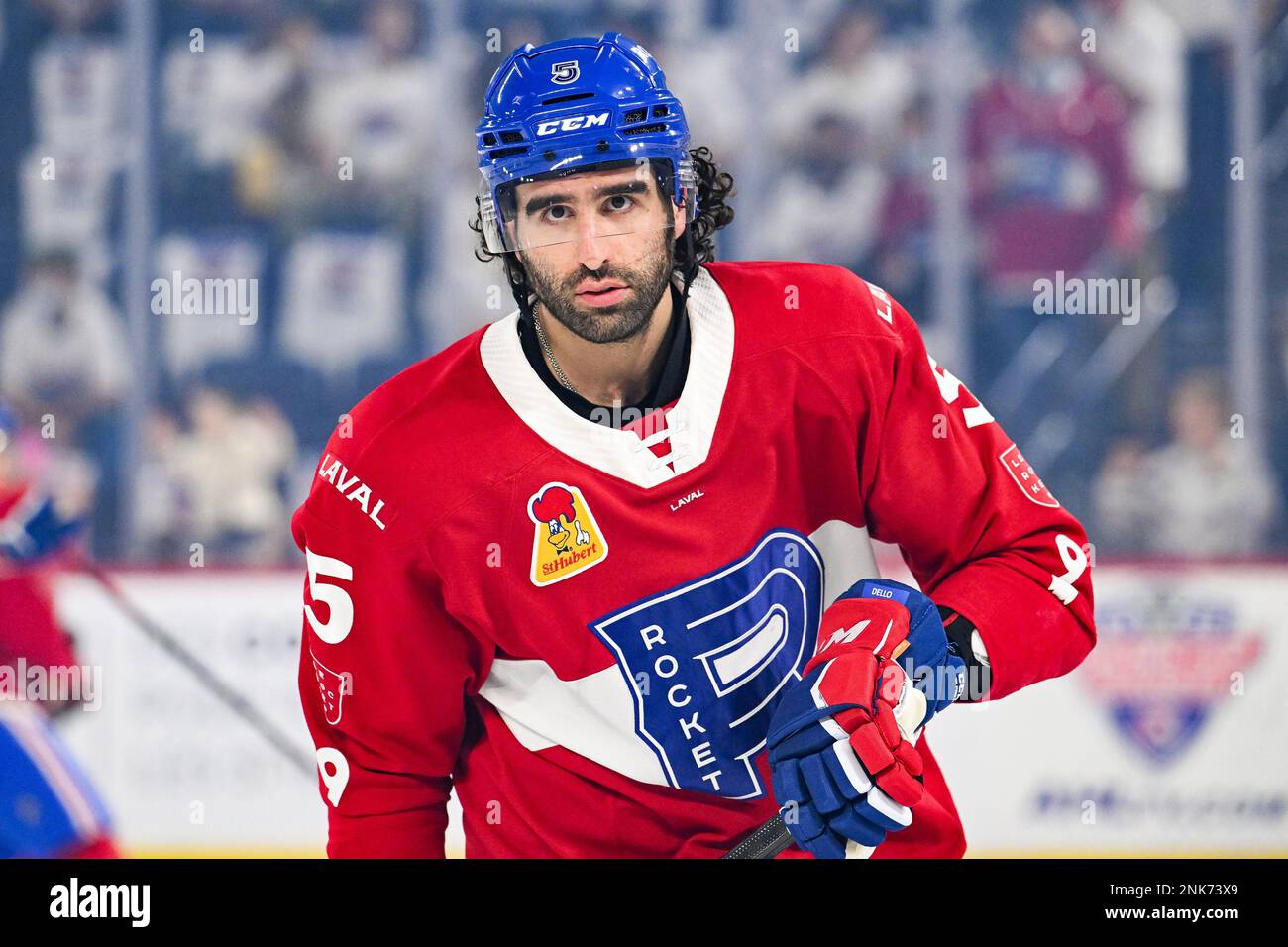 LAVAL, QC - MAY 12: Look on Laval Rocket defenceman Tory Dello (5 ...