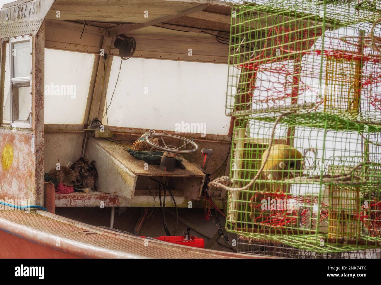 Crab Boat and crab traps, Pass Christian, Miississippi, USA Stock Photo ...