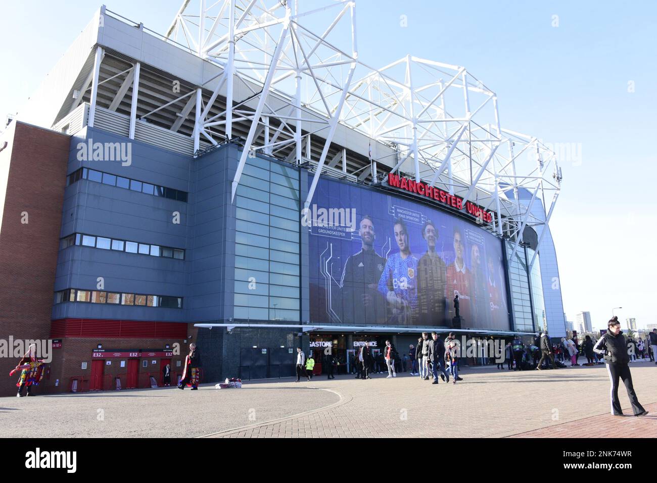 Manchester, UK, 23rd February, 2023. The scene outside the ground at ...