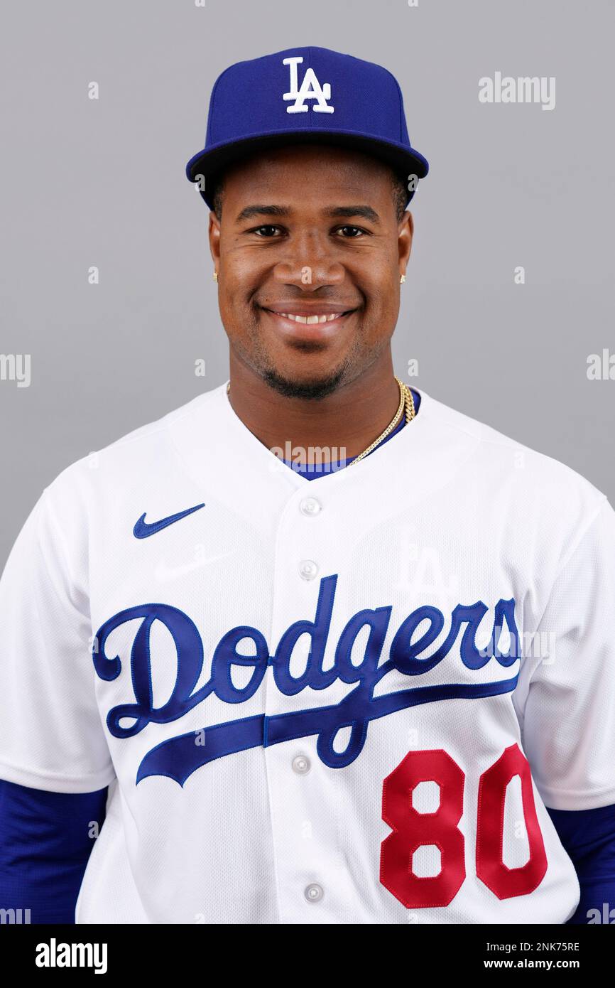 This is a 2023 photo of infielder Eddys Leonard of the Los Angeles ...