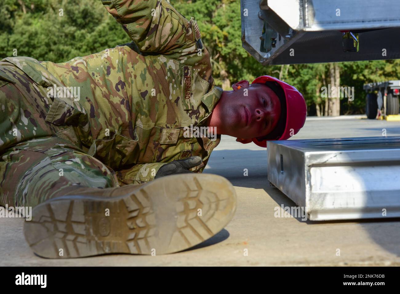 Senior Airman Connor Ferraro, 31st Munitions Squadron precision guided ...