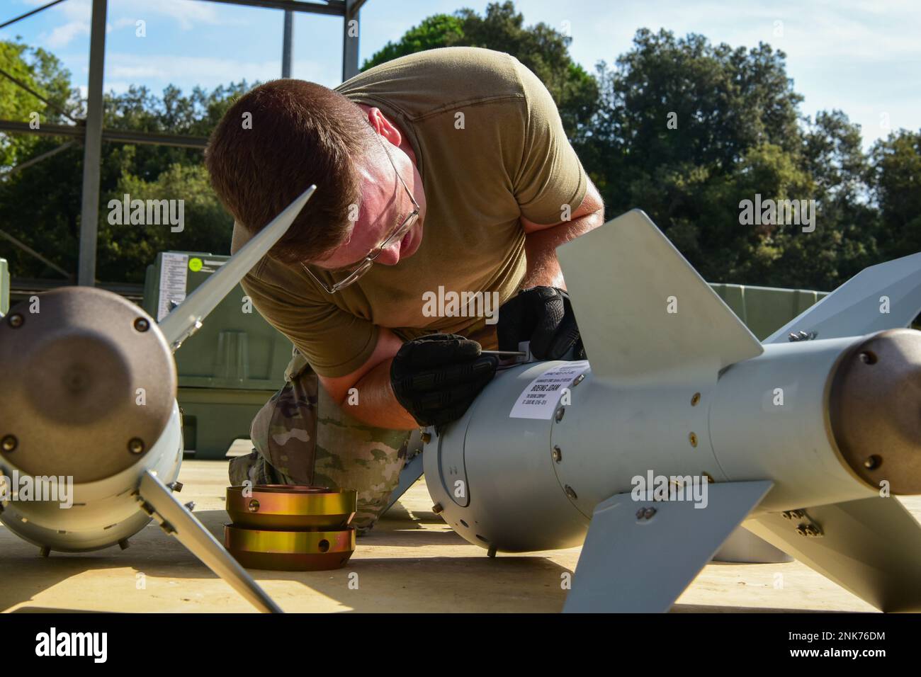 Staff Sgt. Dustin Traylor, 31st Munitions Squadron stockpile crew chief ...