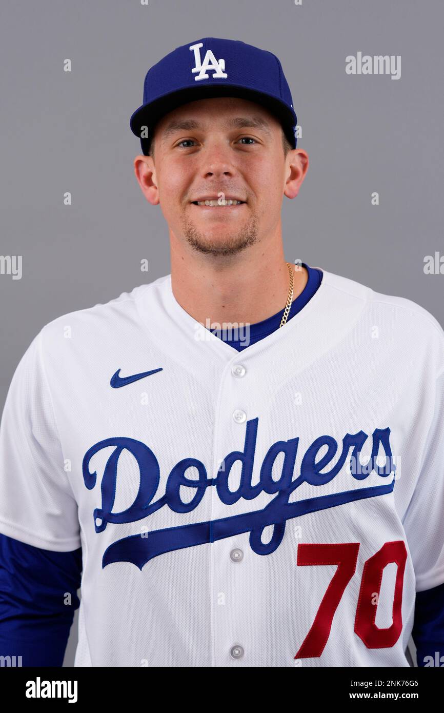 This is a 2023 photo of infielder Devin Mann of the Los Angeles Dodgers ...