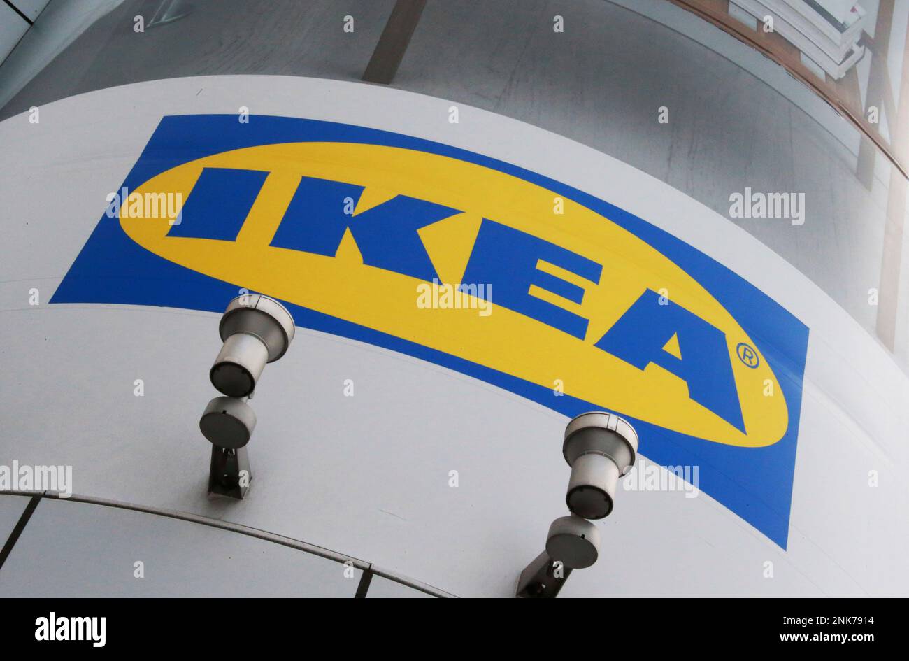 The trademark of IKEA is seen in Shinjuku Ward, Tokyo on April 24, 2022 ...