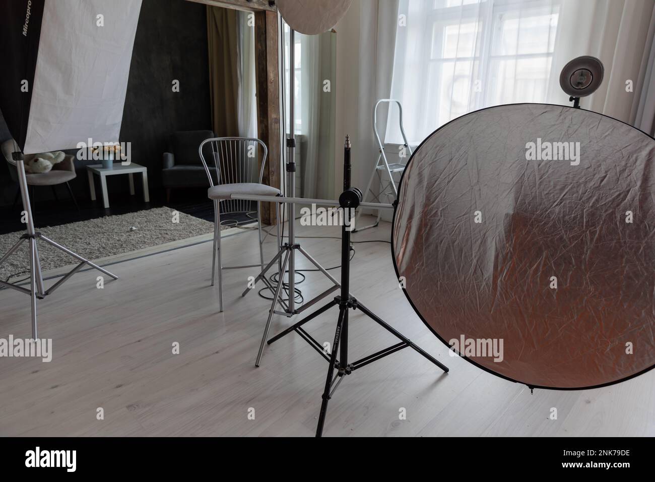 a Equipment for professional photography flash light spotlight Stock ...