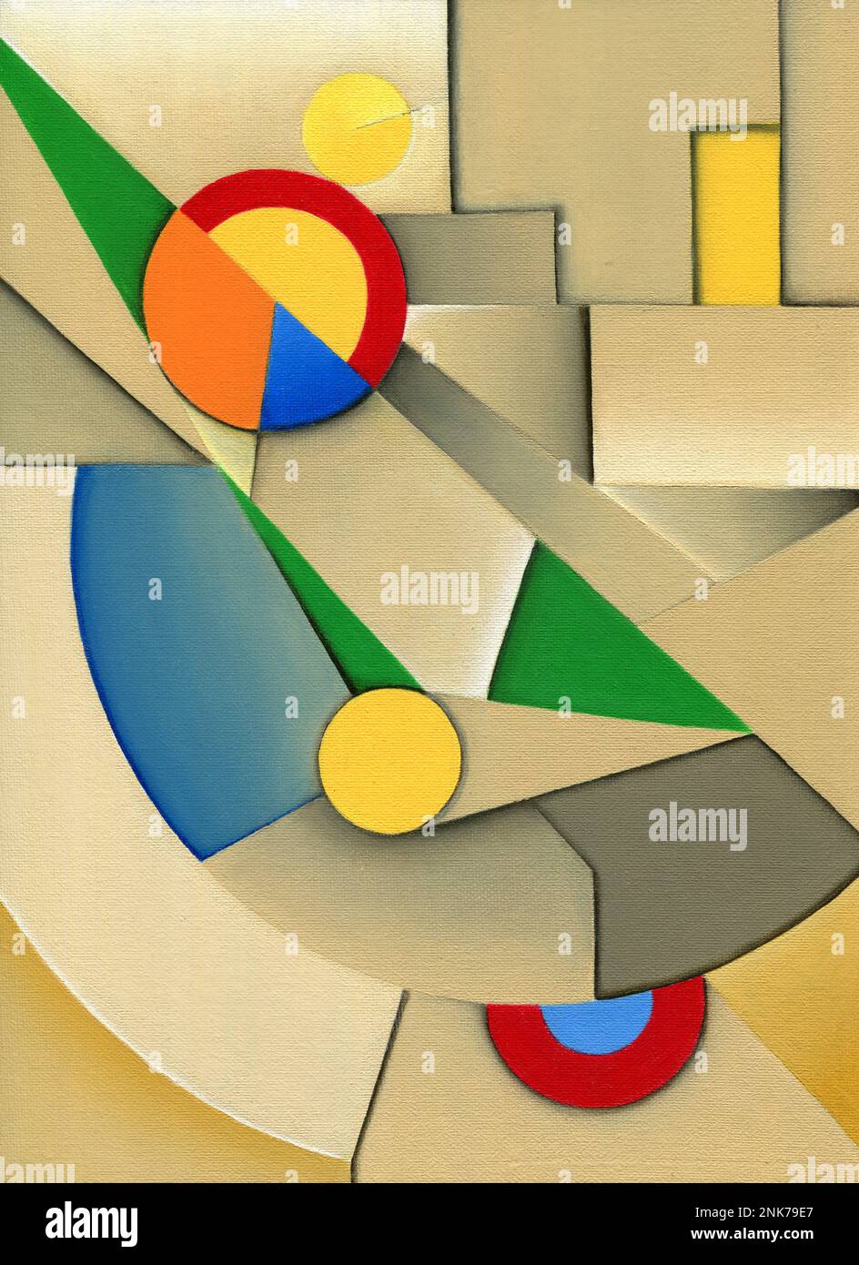 Geometric abstract art. Acrylic painting on canvas Stock Photo - Alamy