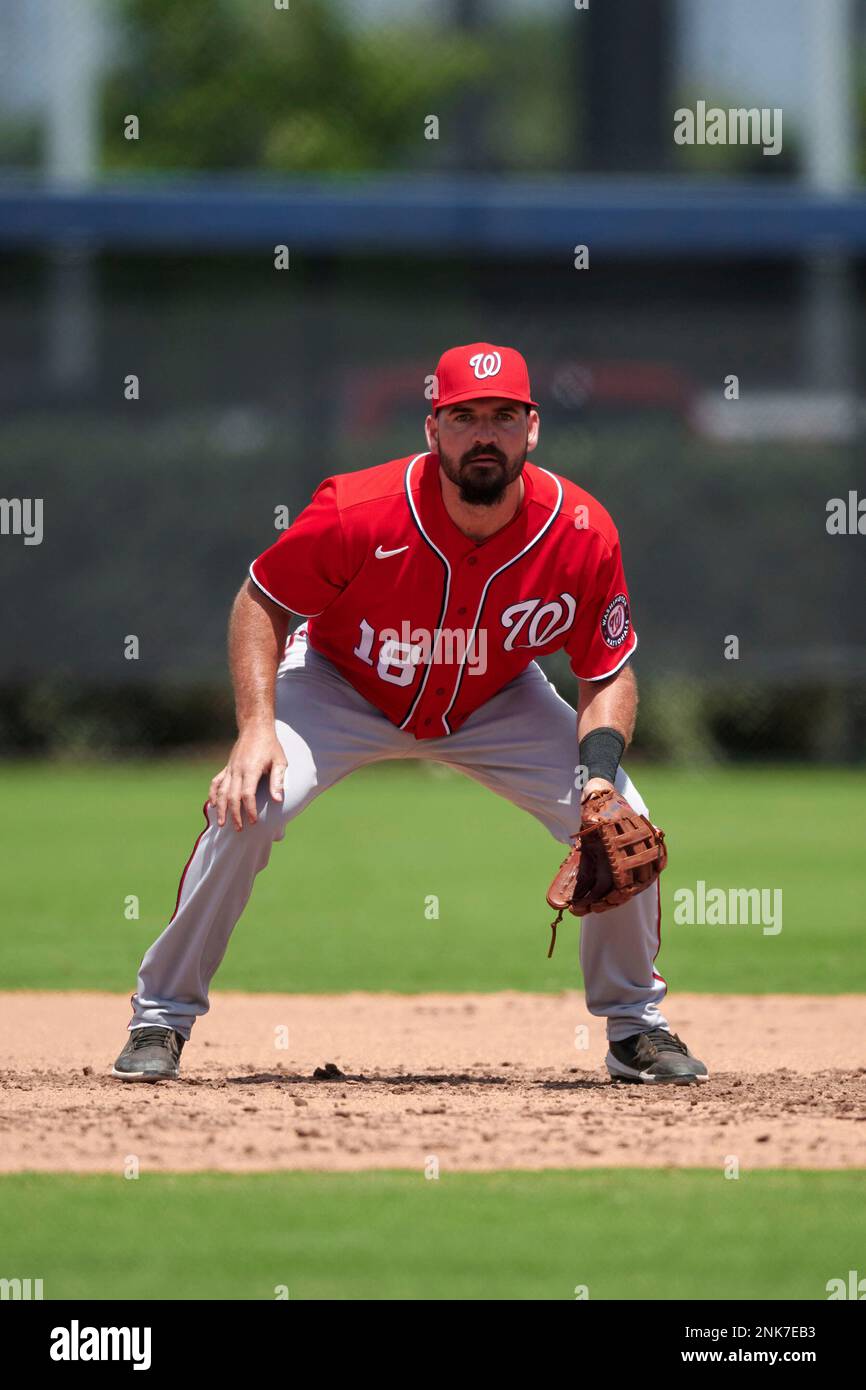 Washington Nationals third baseman Jake Noll (18) during an MiLB Spring ...