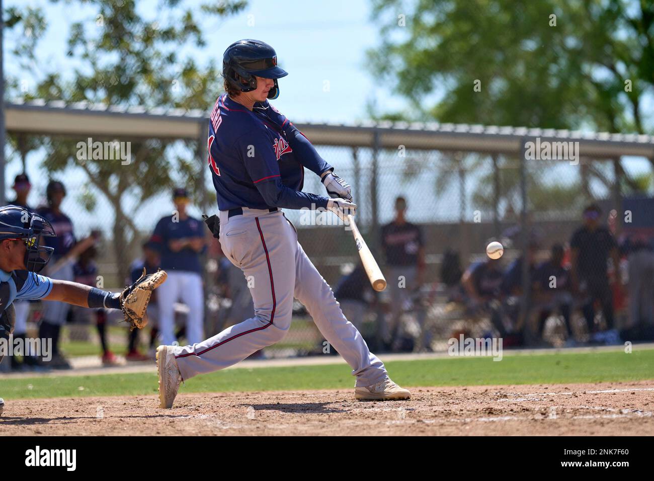 Minnesota Twins Frank Nigro (81) bats during a MiLB Spring Training ...
