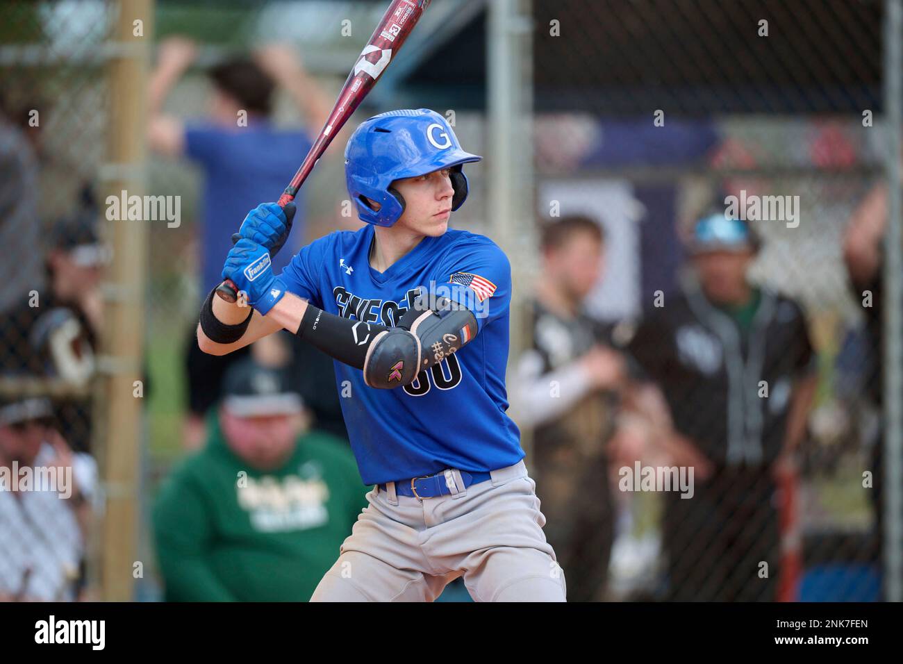 Genesee Community College Cougars Chris Groenemans (30) bats during an ...