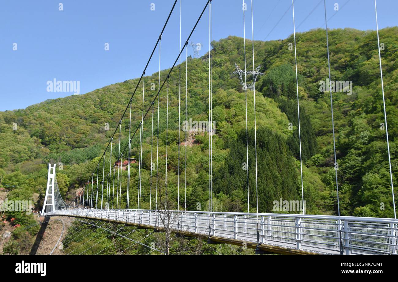 A picture taken on May 4, 2022 shows the Ueno Sky Bridge in Ueno Town ...