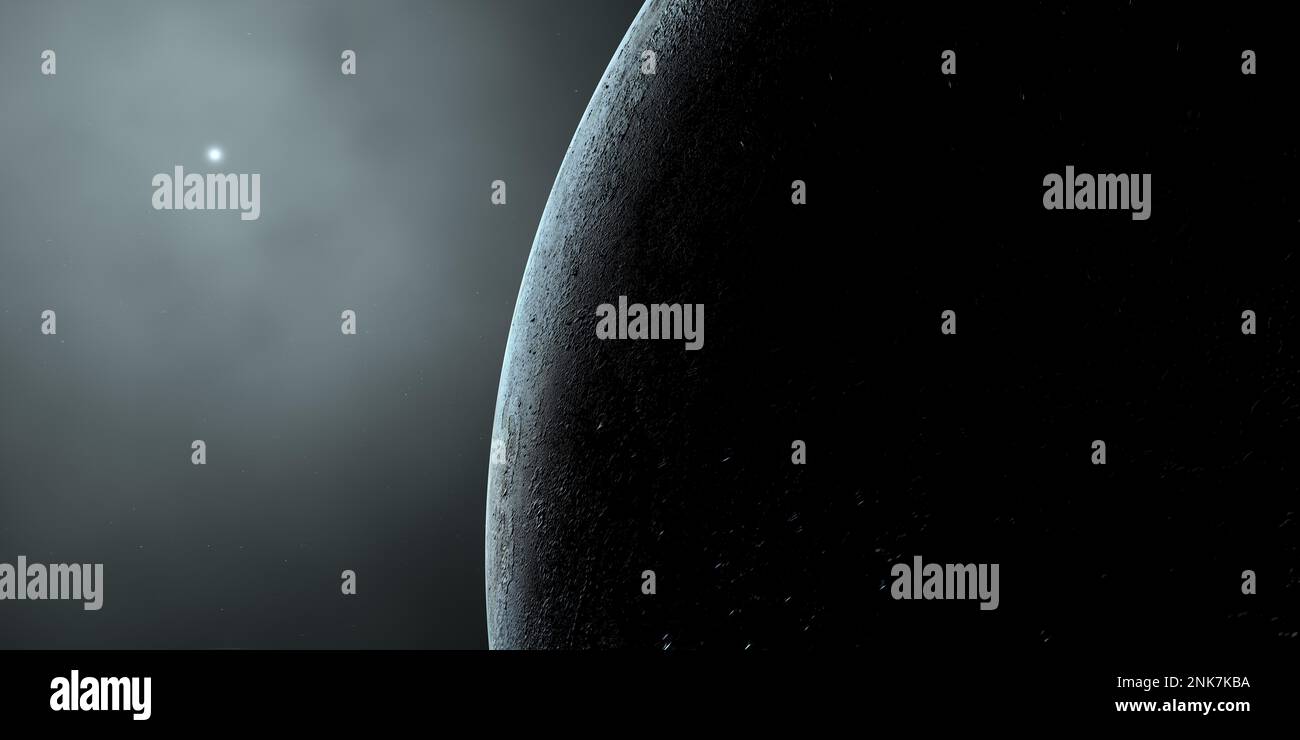 Triton, moon natural satellite of Neptune. 3d render Stock Photo - Alamy