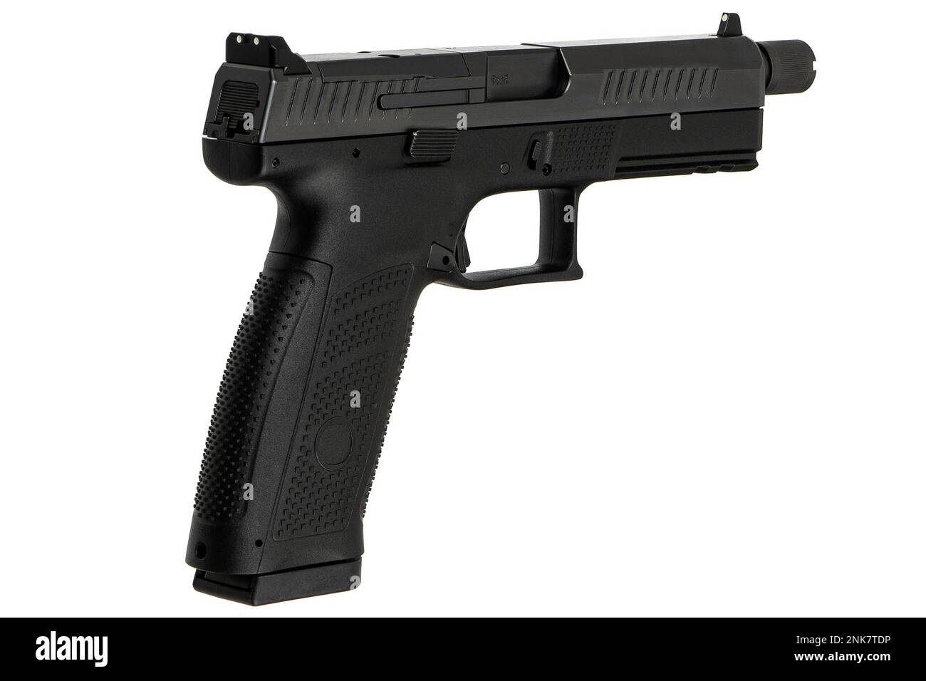 Modern semi-automatic pistol isolate on a white background. Armament ...