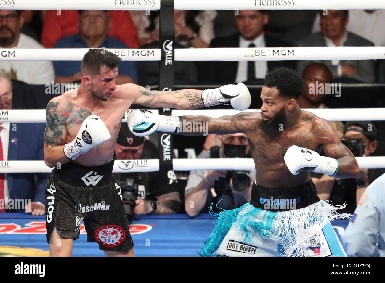LAS VEGAS, NV - MAY 7: (L-R) Boxer Gabriel Valenzuela punches Montana ...