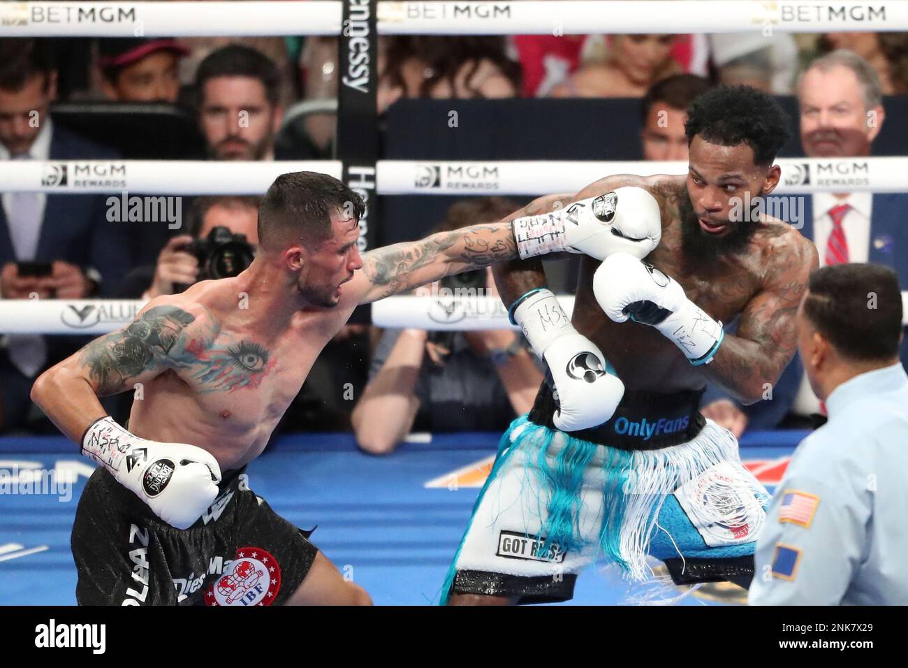 LAS VEGAS, NV - MAY 7: (L-R) Boxer Gabriel Valenzuela punches Montana ...