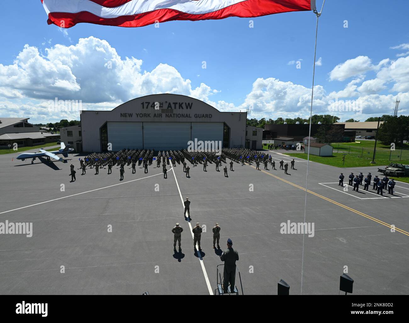 174th Attack Wing Commander, Col. William J. McCrink III addresses the ...