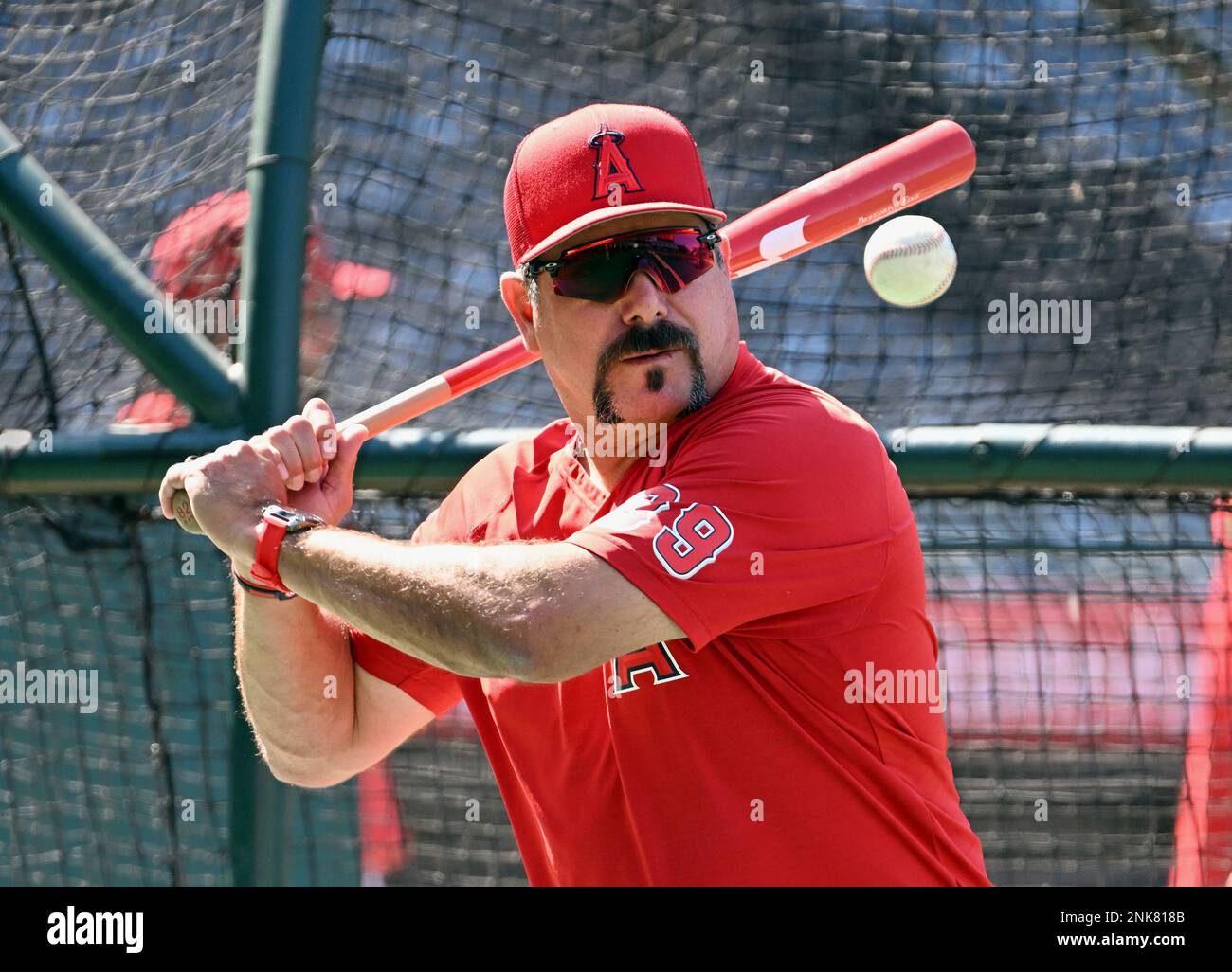 ANAHEIM, CA - MAY 07: Los Angeles Angels first base coach Benji Gil (89 ...
