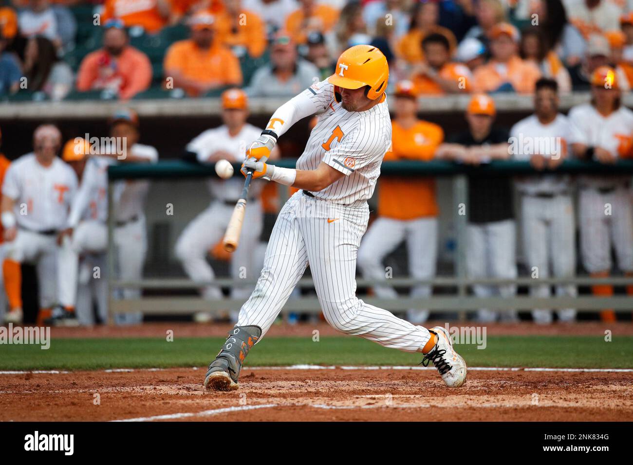 Tennessee Volunteers designated hitter Blake Burke (25) at bat against ...