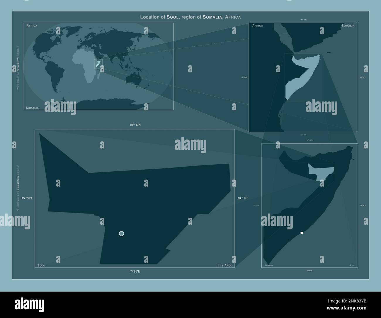 Sool, region of Somalia. Diagram showing the location of the region on ...