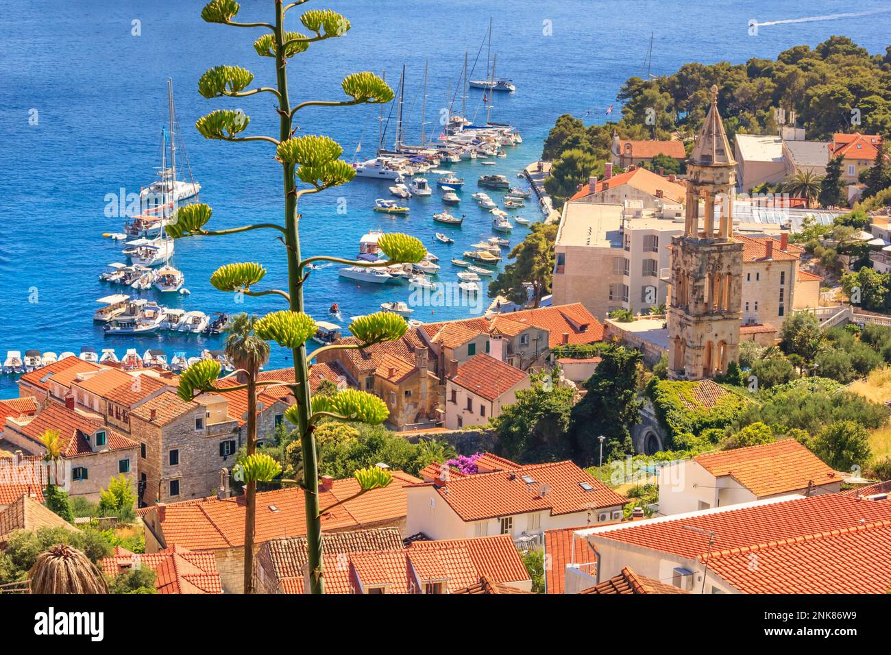 Coastal summer landscape - view of the City Harbour and marina of the ...