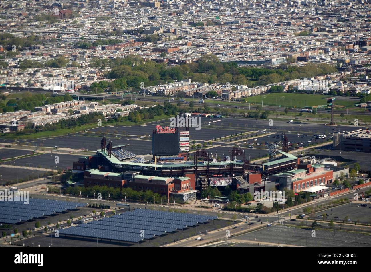 An aerial view of Citizens Bank Park, Friday, Apr. 29, 2022, in ...