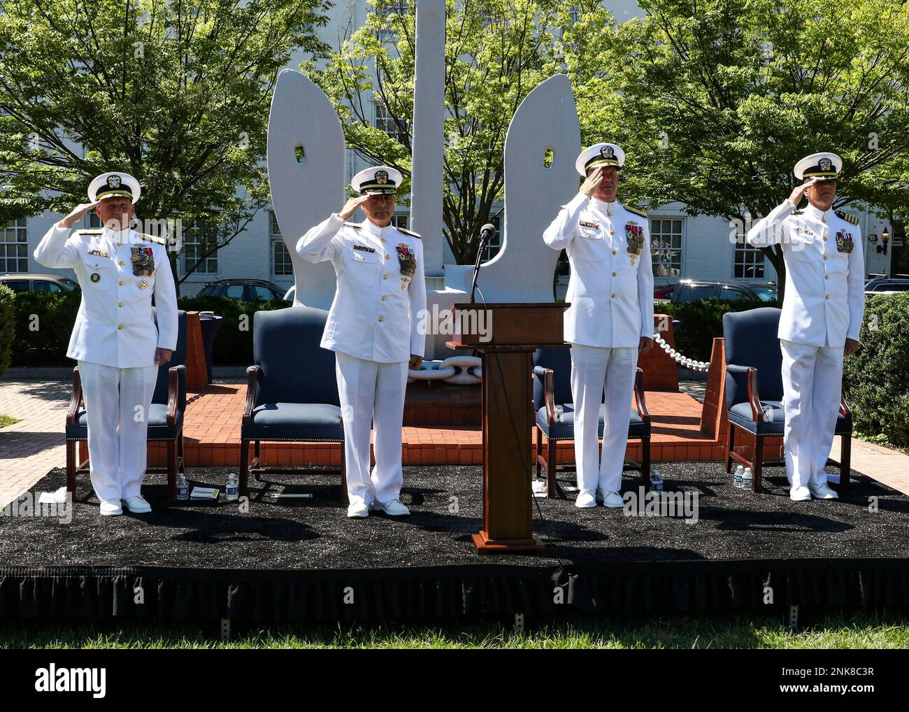 The official party, led by Admiral Michael Gilday, Chief of Naval ...