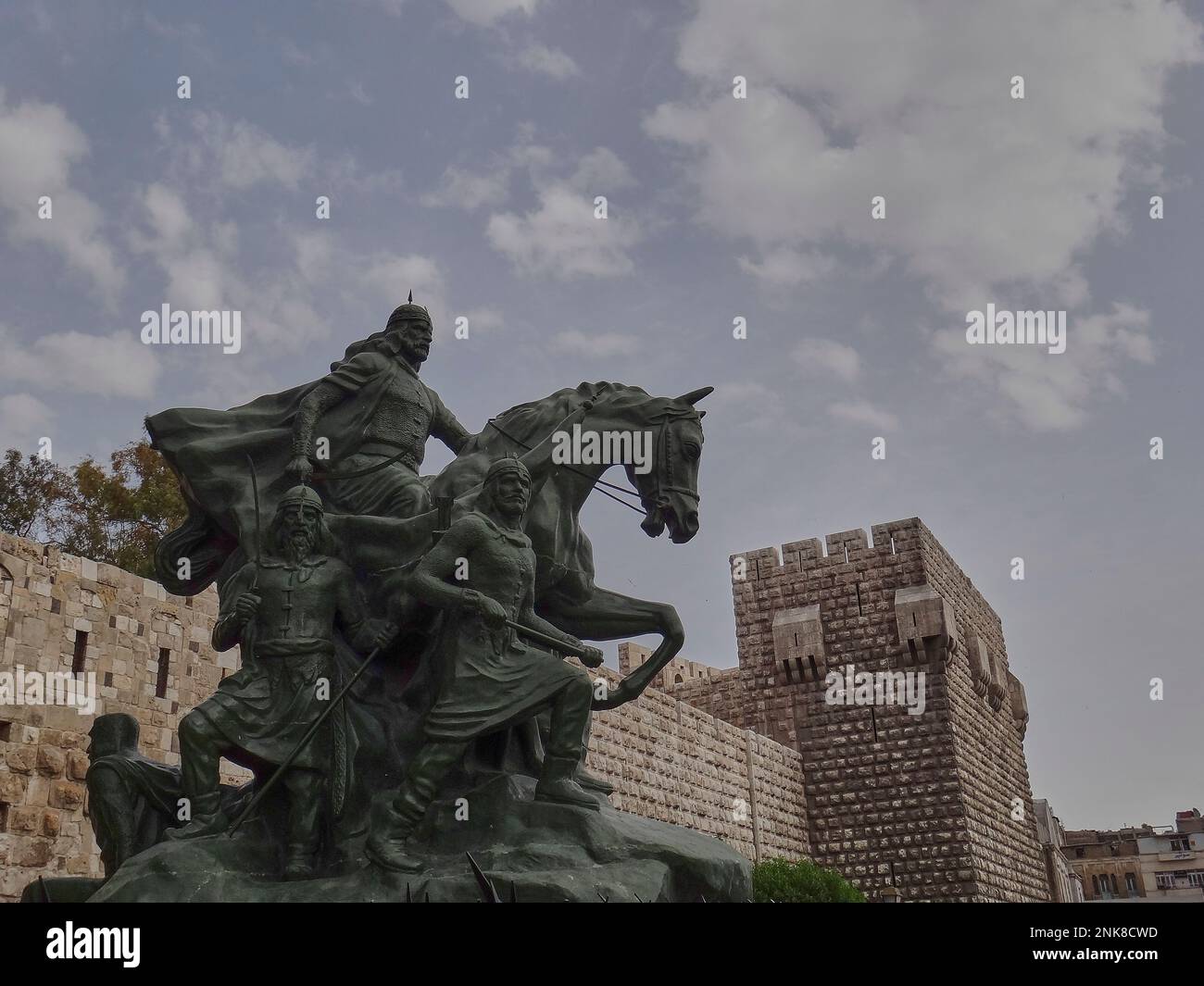 Damascus, Syria - 04 16 2011: statue of Saladin in Damascus, Salahaddin ...
