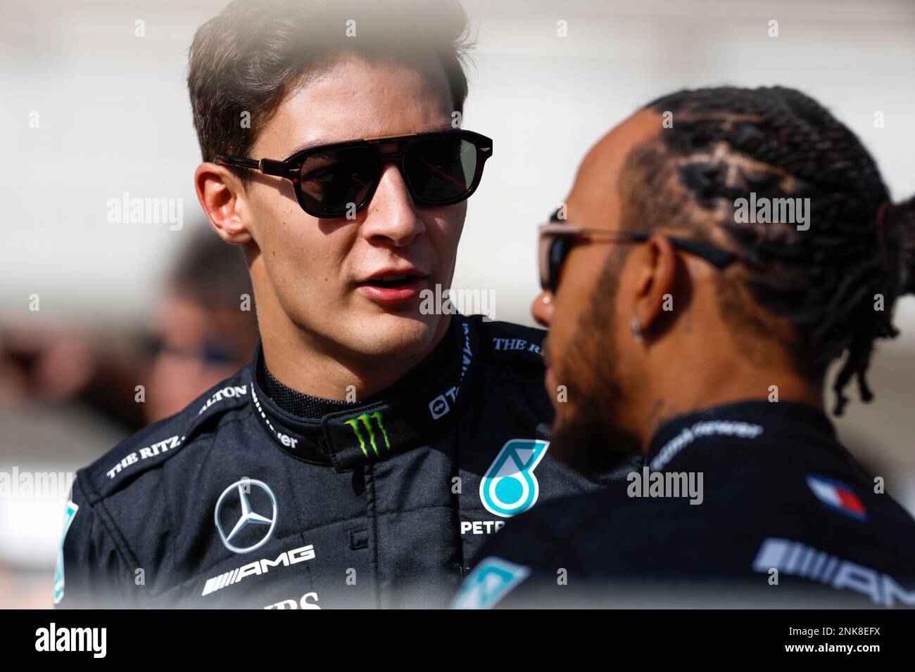 RUSSELL George (gbr), Mercedes AMG F1 Team W14, portrait HAMILTON Lewis ...
