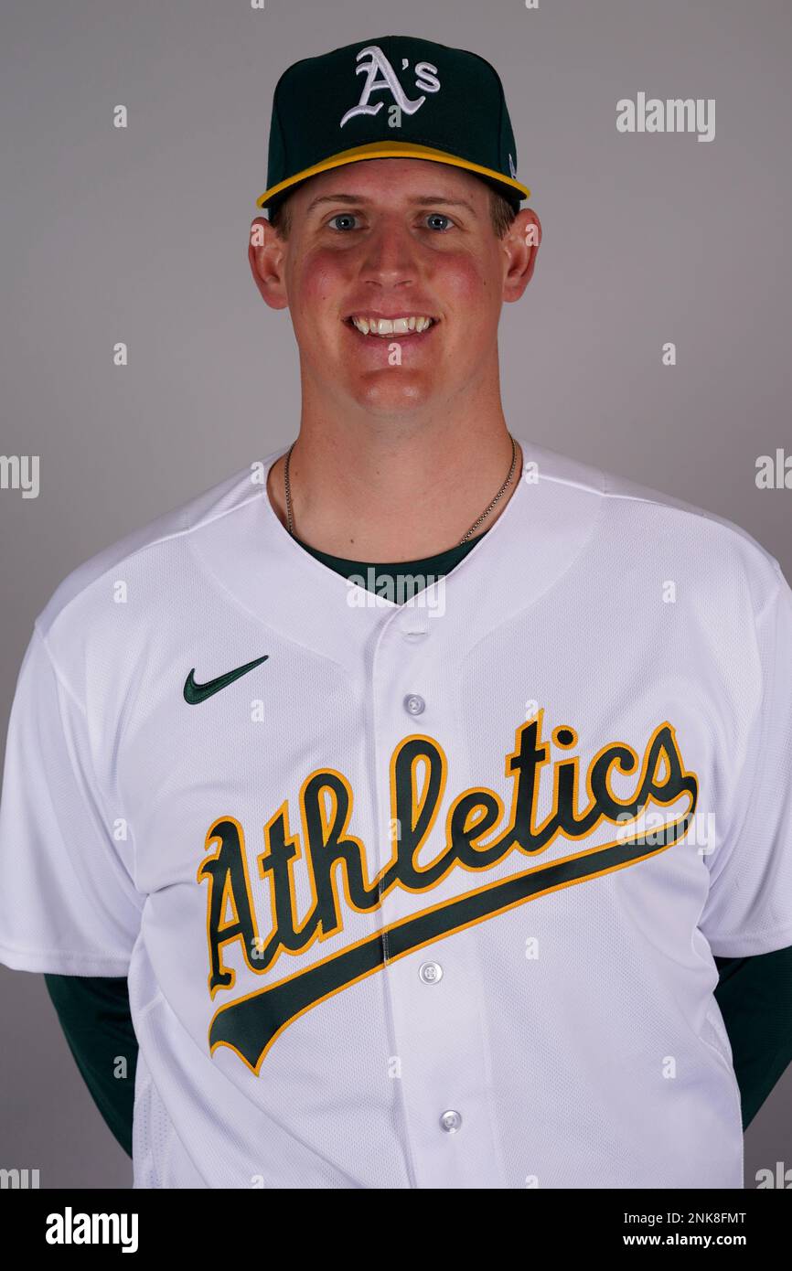 This is a 2023 photo of pitcher Trey Supak of the Oakland Athletics ...