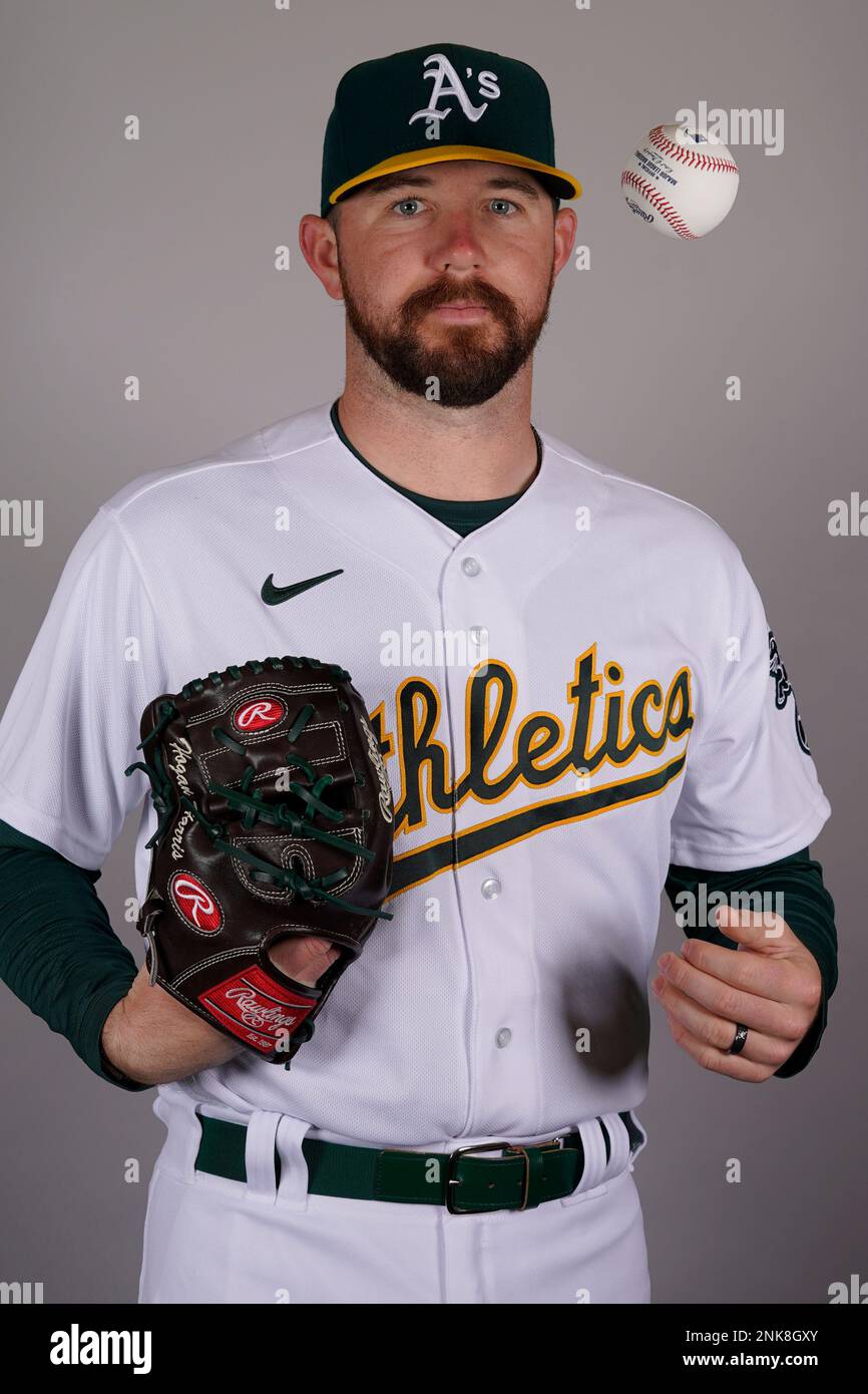 This is a 2023 photo of pitcher Hogan Harris of the Oakland Athletics ...
