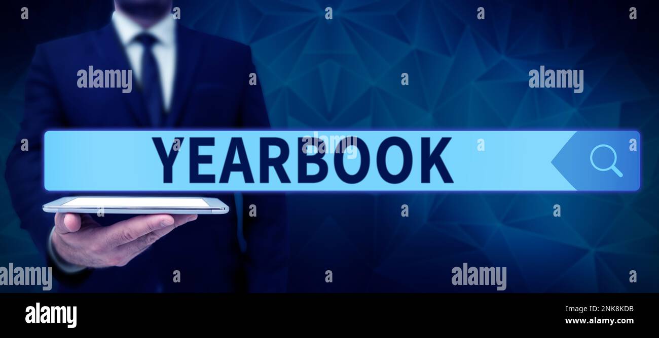 Inspiration showing sign Yearbook. Business showcase publication ...