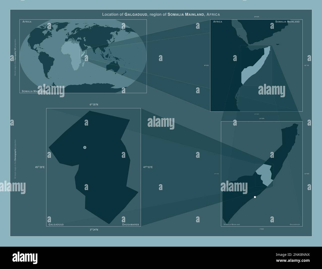 Galgaduud, region of Somalia Mainland. Diagram showing the location of ...