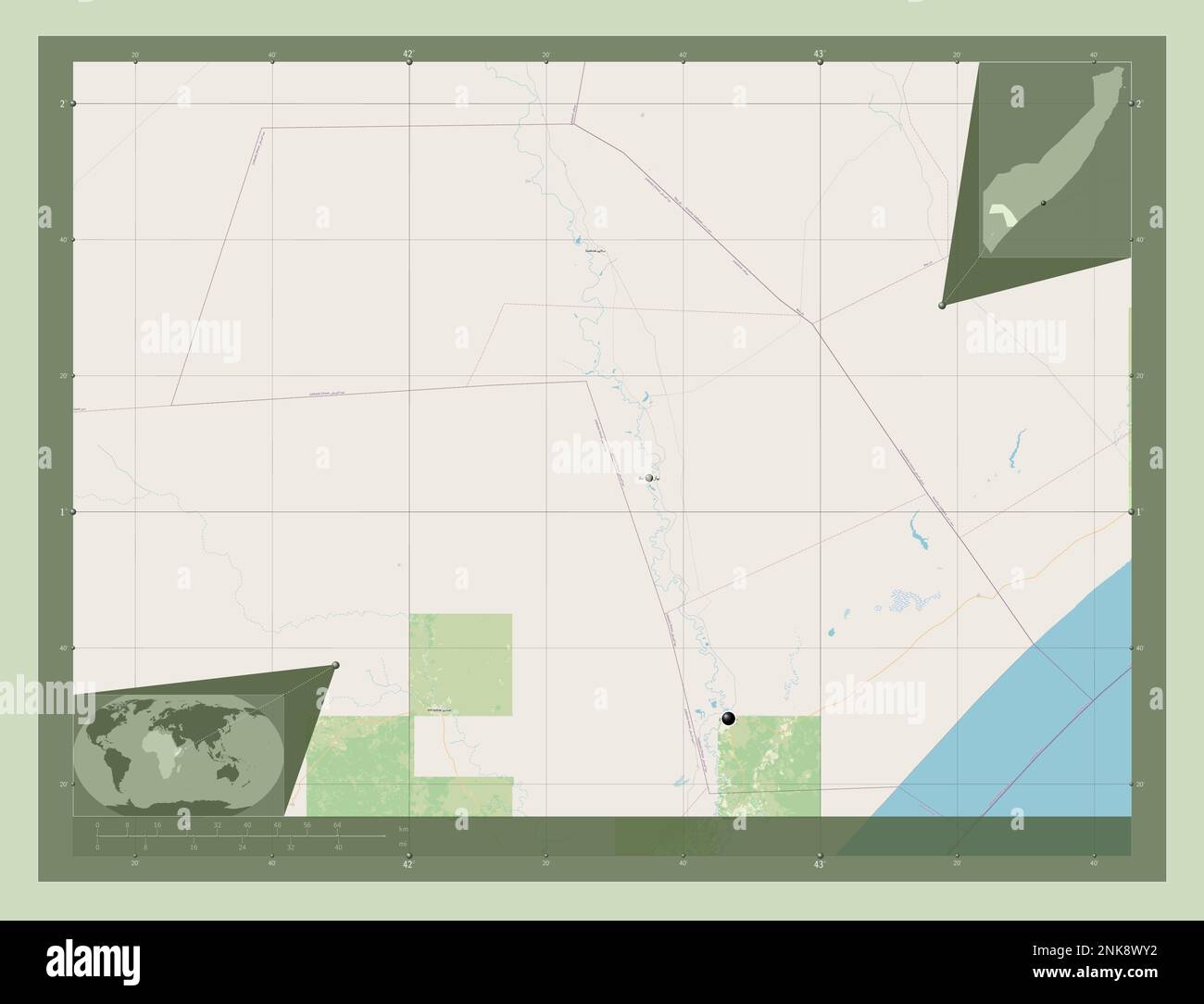 Jubbada Dhexe, region of Somalia Mainland. Open Street Map. Locations ...