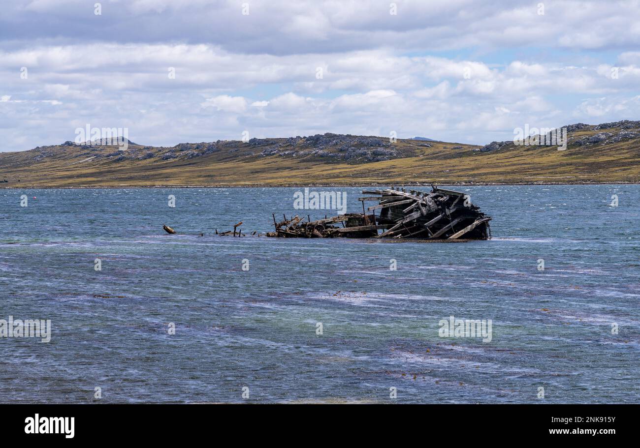 Wreck of the ship known as the Jhelum that was abandoned in Stanley ...