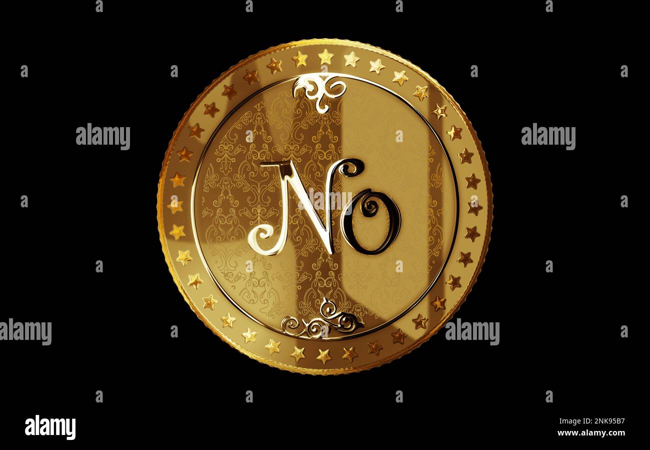 Yes or No random choice isolated gold coin on green screen background ...