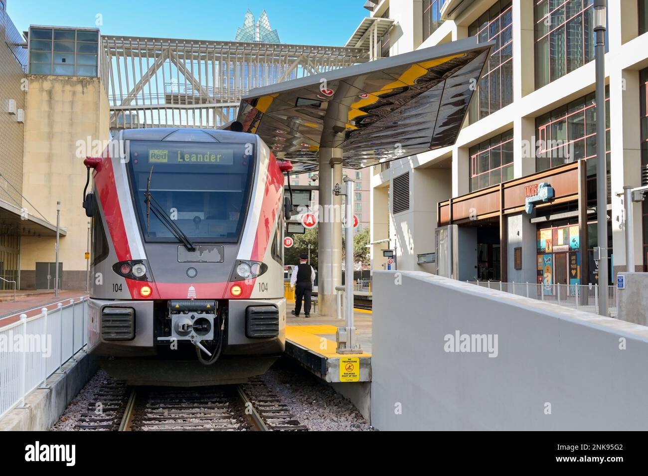 Austin, Texas, USA - February 2023: Commuter train at the Metrorail ...