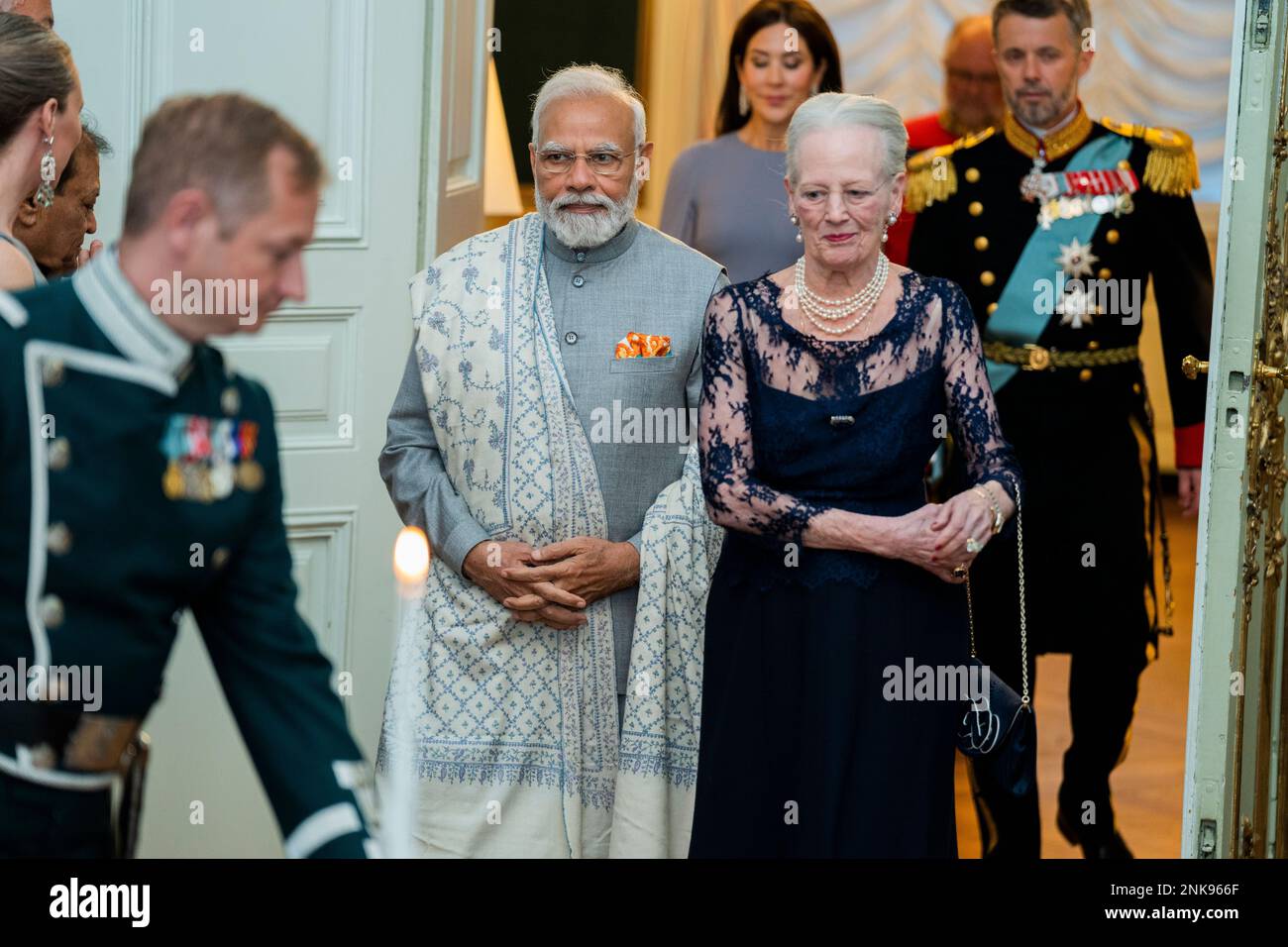 Denmark's Queen Margrethe arrives India's prime minister Narendra Modi ...